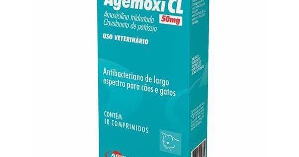 ANTIBIÓTICO AGENER UNIÃO AGEMOXI CL 10 COMPRIMIDOS- 50MG CÃES E GATOS